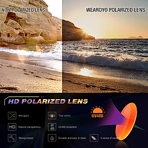 WEAROYO Premium Al-Mg Alloy Pilot Sunglasses for Men Women Polarized Dark, UV400 Protection for Driving Golf Fishing