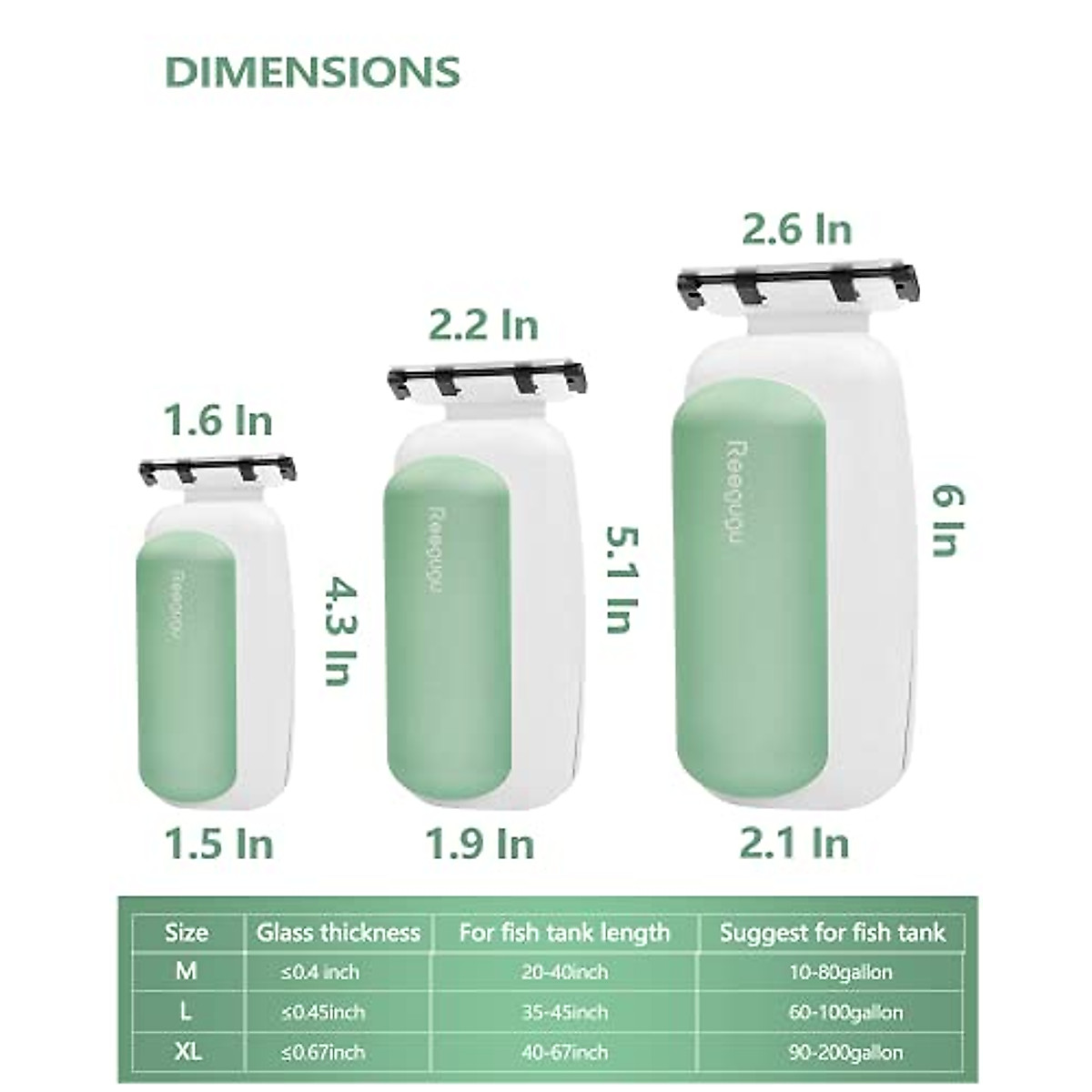 Reegugu Magnetic Algae Scraper, Aquarium Glass Cleaner, Fish Tank Brush Cleaner, Algae Cleaning Scrubber Tools, Comes with 2 Blades for Both Glass & Acrylic Tanks