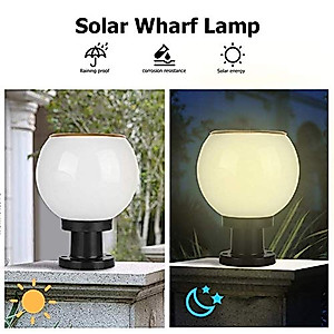 Outdoor Garden Landscape Street Light Home Door Column Wall Post Lamp IP65 Waterproof Solar Column Head Light Villa Patio Security Light Exterior Post Light Pillar Lamp