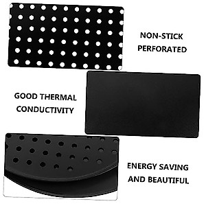 Hemoton 2pcs Non-stick Pizza Pan Nonstick Toast Pie Crisper Tray Pizza Baking Tray Muffin Tray Bread Loaf Pans for Baking Oven Tray Home Baking Tray Baking Pan Set Bakeware Pan Black Tool