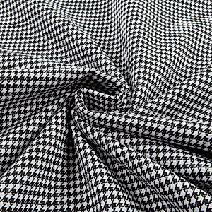 Comfy Flannel Houndstooth Black, Fabric by the Yard