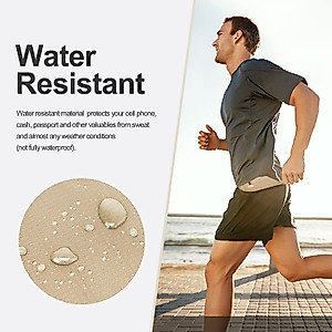 RFID Blocking Money Belt for Men Women, Slim Fanny Pack For Travel，Running,Conceal Waist Wallet For Passport Holder,Phone,Cash(Black Beige), Black Beige