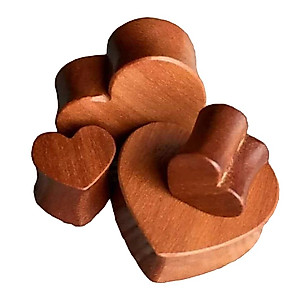 Lobal Domination PAIR of Heart Organic Red Cherry Wood Ear Plugs Earlets Gauges (1/2" (12mm))