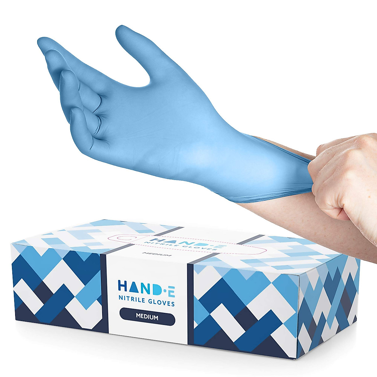 Blue Nitrile Disposable Gloves Medium 100 Count - Latex Free Medical Exam Gloves, Powder Free Food Safe Cooking Gloves
