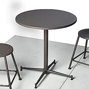 GWAREZ Modern Round Pub Table23.6-Inch Top Outdoor Metal Bar Height Table,Metal Frame Outdoor Indoor Furniture for Garden Balcony Backyard Pool Porch Lawn Living Room,Easy Assembly(29.5H, Brown)…