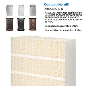 1043 Humidifier Wick Filter Replacement for AirCare Essick Humidifiers, Replaces EP9 EP9R EP9500 EP9800 EP9700 826000 826800 831000 SS390DWHT 821000 821001 and Bemis Space Saver 800 8000 Series