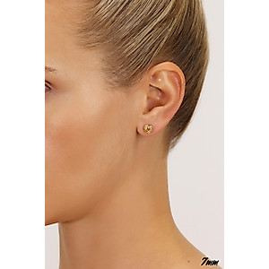 Tilo Jewelry 14k Gold Polished Love Knot Stud Earrings - 7mm- Push Back- Yellow Gold…