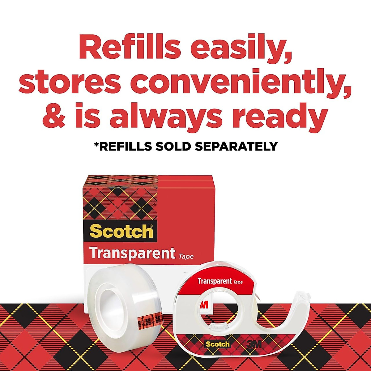 Scotch Transparent Tape, 4 Dispensered Rolls, Versatile, Clear Finish, Engineered for Office and Home Use, 3/4 x 850 Inches (4814)