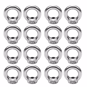 MroMax 20Pcs Lifting Eye Nut M8 Metric Female Thread Ring Shape Nut 304 Stainless Steel Round Shape Fastener Lifting Ring for Rope Fitting Silver