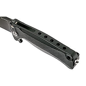 Lion Steel SR22A Sleipner Frame Lock Folding Pocket Knife - Machined Aluminum Handle, IKBS Ball Bearing System, Dual Carry Clip (Black Handle, Black Blade), one Size