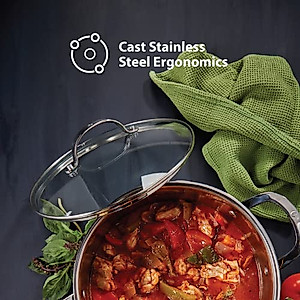 Swiss Diamond 8 Inch Stainless Steel Frying Pan – Professional Cooking Pan to Stir Fry and Saute – Oven- & Dishwasher-Safe Skillet for Induction, Gas, Electric DLX