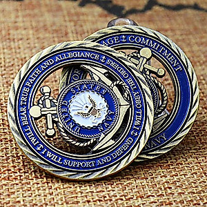 USA Navy Core Values Challenge Coin Collector's Medallion