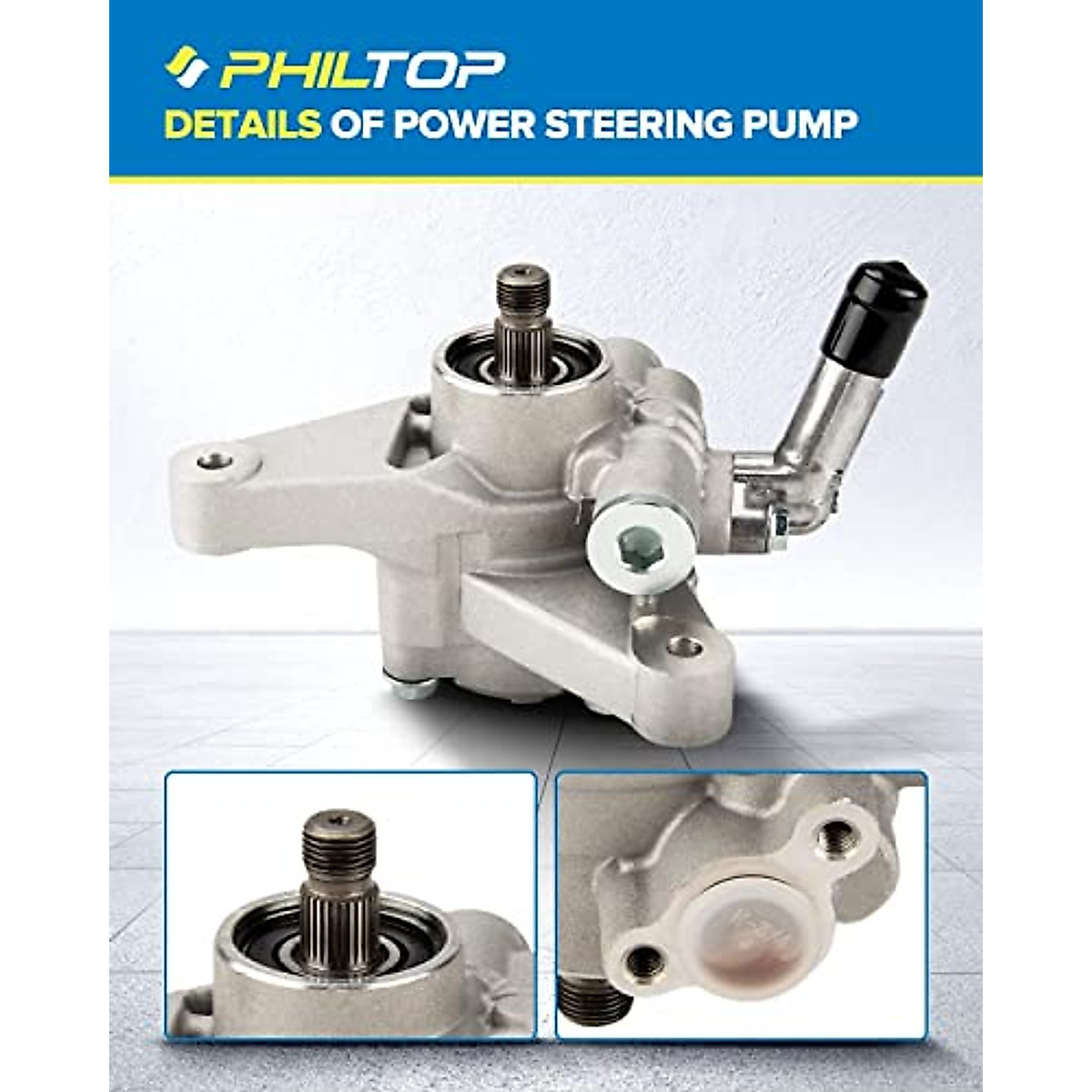 PHILTOP 21-5993 Power Steering Pump Direct Fits Odyssey 1999-2004 3.5L, Accord 1998-2002 3.0L, Power Steering Asist 56110P8A003, 56110P8CA01