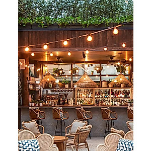 Outdoor String Lights 60 Feet G40 Globe Patio Lights with 32 Edison Shatterproof Bulbs(2 Spare), Waterproof Connectable Hanging Christmas Lights for Backyard Porch Balcony Party Xmas Decor