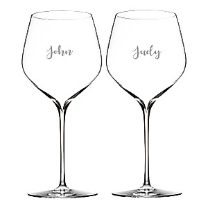 Waterford Personalized Elegance 26.7oz Cabernet Sauvignon Wine Glasses, Set of 2 Custom Engraved Crystal Red Wine Glasses for St. Emilion, Listrac, Moulis, Margaux and More