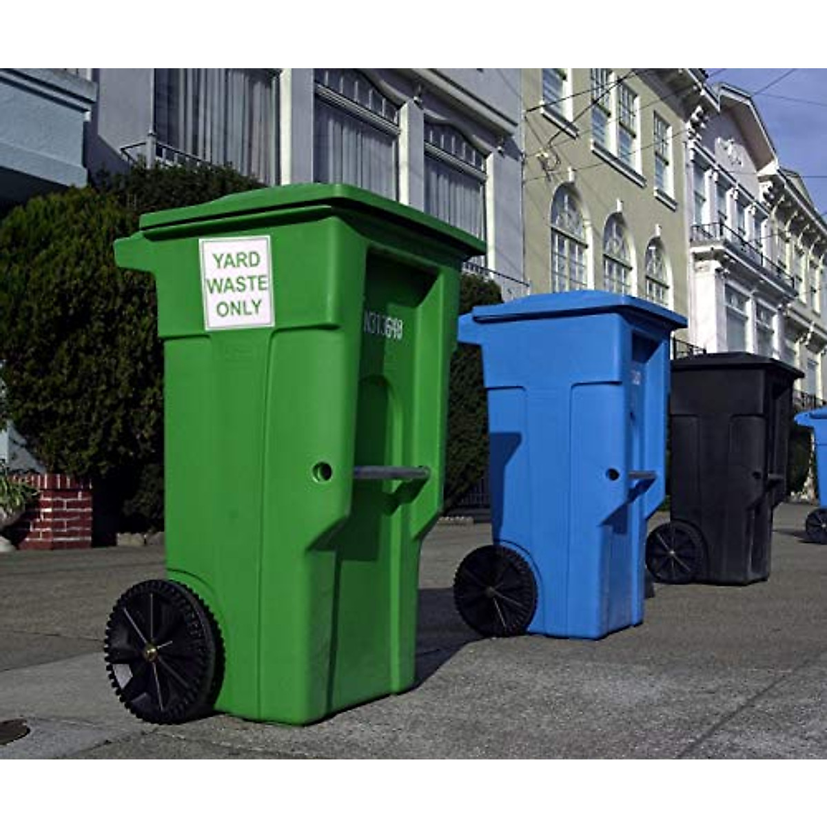 ZAEO Yard Waste Only Decal - Sticker for Trash Cans, Garbage Cans and Containers - 8 Inches x 6 Inches (Green, 1)