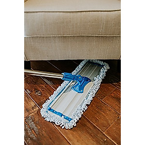 Zflow 18" Professional Microfiber Mop - Commercial Stainless Steel Handle With Microfiber Dust Pad + 3 Microfiber Wet Pads