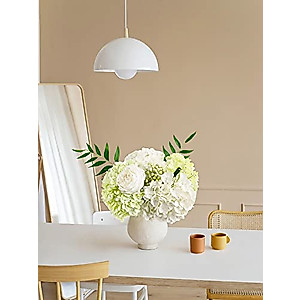 YalzoneMet 3 Pcs 21in White Artificial Hydrangea Flower Large Natural Lifelike Real Touch Hydrangea Flower Faux for Home Party Decor Outdoor Wedding Table Decoration