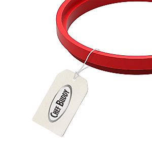 Chef Buddy 82-KIT1026 Silicone Egg Ring-Nonstick Multi Use Mold for English Muffin Breakfast Sandwich, Pancake Shaper, Cooking Burgers and More-(Set of 4), Red