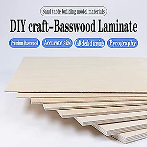 20 PCS Wood Sheets,Unfinished Plywood Basswood Sheet,for Architectural Model min House Building, Wood Burning Project and Other DIY Crafts (150X100X2mm)
