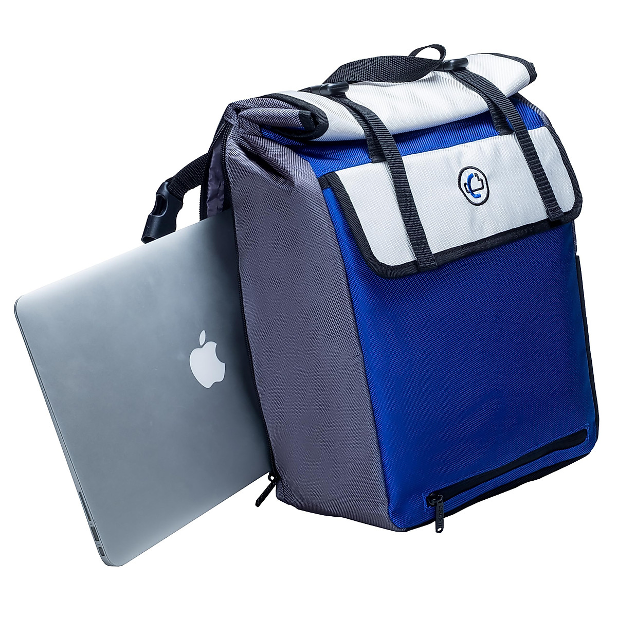 Case-It Laptop Backpack 2.0 with Hide-Away Binder Holder, Fits 13 Inch and Some 15 Inch Laptops, Blue (BKP-202-BLU)