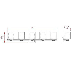 Design House 556175 Oslo 5 Light Vanity Light, Satin Nickel