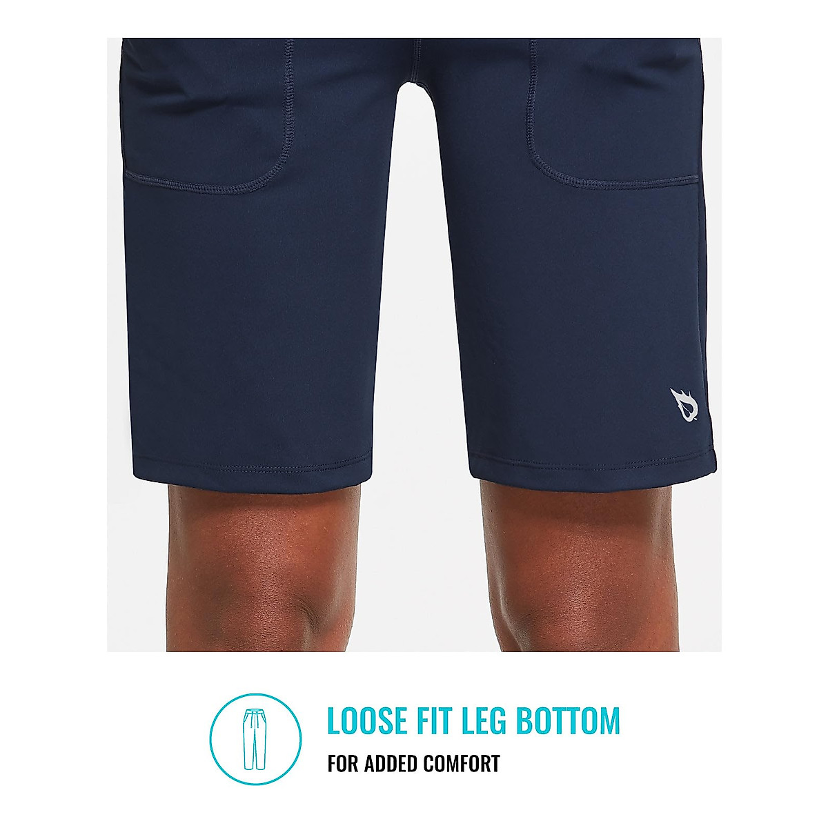 BALEAF Women's Bermuda Shorts Long Athletic Shorts High Waisted 10" for Running Walking Gym Quick Dry Navy Size L