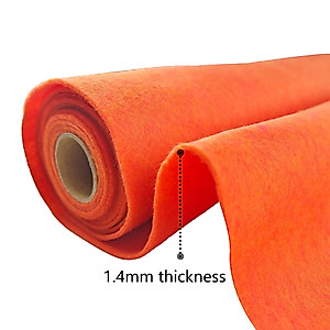 Jtnohx Large Felt for Crafts, 98.5"x15.75" Flexible Felt Fabric, Large Size Felt Sheets, 1.4mm Thickness Soft Felt Runner for Step and Display Event and Ceremoney (Orange)