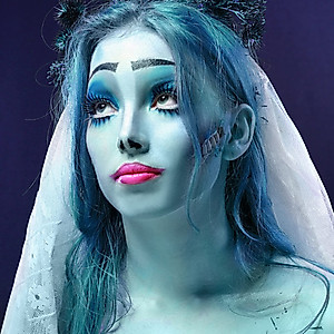 MEICOLY 2pcs Blue Eyeshadow Stick,Metallic Shimmer Crayon,Waterproof Single Eye shadow Pencil,Shiny Blue Rotating Eye shadow Blue Eyeliner Stick Corpse Bride Avatar Blue Eyeshadow Makeup