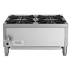 Kratos 29Y-071 4-Burner Gas Hot Plate, 24"W, Natural Gas, Field Convertible to LP
