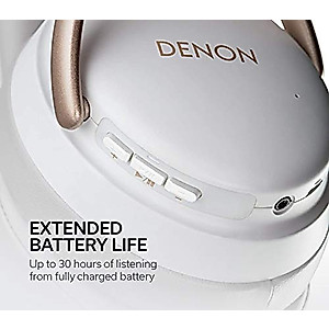 Denon AH-GC25W Premium Wireless Headphones with aptX Bluetooth | Hi-Res Audio Quality | Up to 30 hours of Wireless Use | Designed for Comfort | Battery-saving Auto-Standby Mode | White
