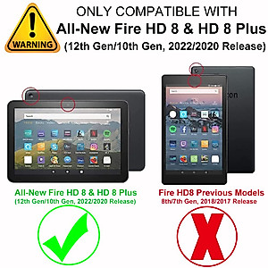 FANRTE Slim Case for New Kindle Fire HD 8 & Fire HD 8 Plus Tablet (12th Generation 2022 & 10th Generation 2020 Release) - Ultra Lightweight Slim Shell Stand Cover with Auto Wake/Sleep,Starry Sky