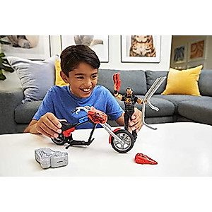 WWE Wrekkin Slam Cycle Motorcycle (10.5 in) with Wheelie Action and 9 breakable parts, with 6-in/15.24-cm Drew McIntyre Basic Action Figures; Gift for Ages 6 Years Old & Up