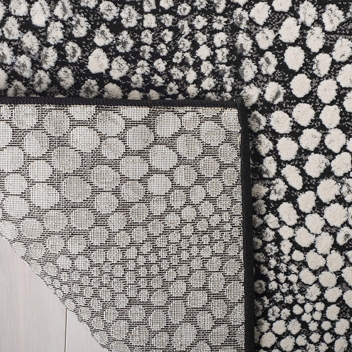 SAFAVIEH Lurex Collection Runner Rug - 2' x 12', Black & Light Grey, Modern Abstract Design, Non-Shedding & Easy Care, Ideal for High Traffic Areas in Living Room, Bedroom (LUR185Z)