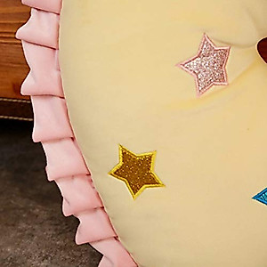 LJCM U Shaped Travel Pillow, Portable Cute Lightweight Cartoon U Shaped Neck Cushion Soft for Office for Students (Blue)