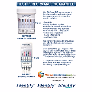 Identify Diagnostics Drug Test Cards - 5 Pack - 5 Panel Dip CLIA Waived Instant Urine Drug Test Kit for AMP,COC,MET,MOP/OPI,THC