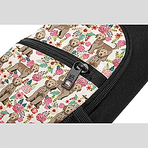 Cute Golden Doodle Pointer Dogs Rose Flower Floral Funny Dog Animal 3D Print Sling Bag Folding Chest Shoulder Backpack Crossbody Bags For Men Woman Travel Gym School Ipad Mini Backpacks Holiday Gifts