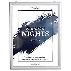 M&T Displays Portable Snap Poster Frame 36x48 Inch Silver 1.77" Aluminum Profile, Front Loading Wall Mounting Display for Photo Picture Document Certificate Mitered Corner Anti Glare Cover