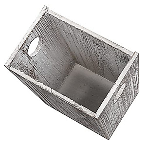 LIANTRAL Trash Can Wastebasket, 2-Gallon Waste Basket Wooden Small Rustic Trash Can Garbage Container Bin for Bathroom, Bedroom, Kitchen, Office