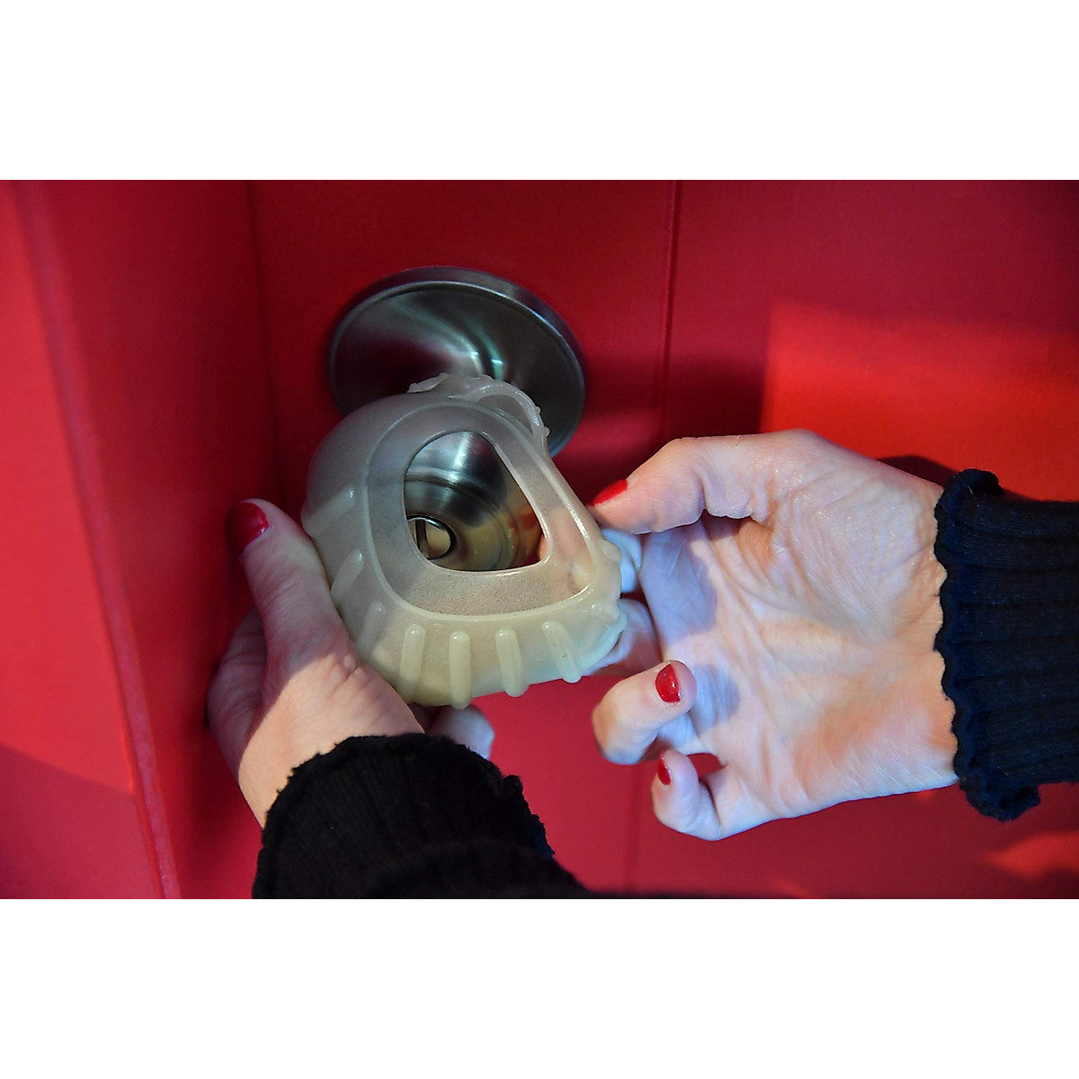 HOME-X Silicone Doorknob Bumper Grips, Childproof Door Handle Safety Covers, Set of 3