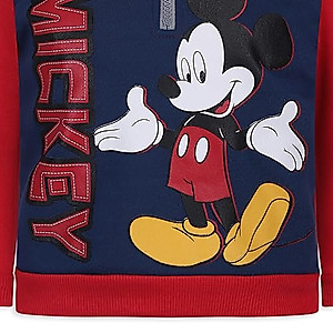 Disney Mickey Mouse Boys Half Zip Pullover Fashion Hoodie for Infant and Toddlers