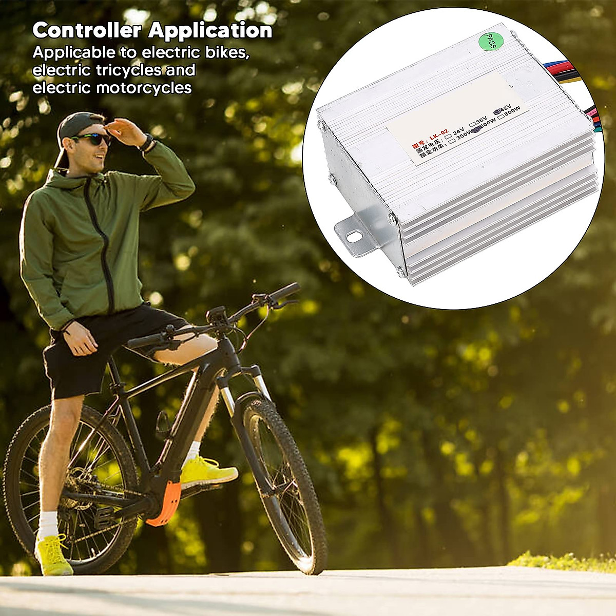 Alomejor Ebike Motor Speed Controller Kit, 48V 500W Electric Brushed Speed Controller with Throttle Pedal for Electric Motorcycles