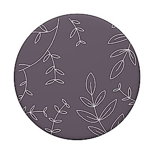 Lavender Purple / Dark Purple Hand Drawn Leaf Botanical PopSockets Standard PopGrip