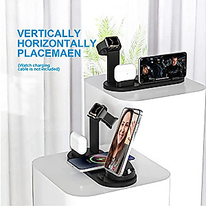 Wireless Charger Dock,4 in 1 Magnetic Charging Stand Compatible with iPhone14/13/12/Pro/Pro Max/14 Plus/AirPods 3/2/Pro 2,Phone Charger Station for Apple Watch 8/7/SE/6/5/4, Samsung Phone(Black)