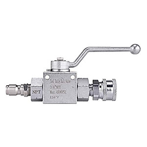 Tool Daily High Pressure Washer Ball Valve Kit, 3/8 Inch Quick Connect for Power Washer Hose, 4500 PSI