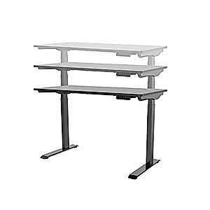Monoprice Electric Single Motor Sit-Stand Complete Desk Table - Height Adjustable, Solid-Core Wood Top, for Home and Office, 47.2 x 23.6 Inch, Black - Workstream Collection