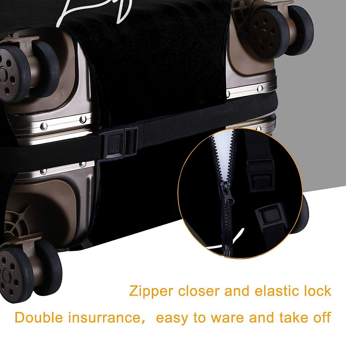 Hepmant Travel Suitcase Protector African American Woman Elastic Protective Washable Luggage Cover With Concealed Zipper Suitable For 18-32 Inch 【M (for 22-24 inch luggage)】