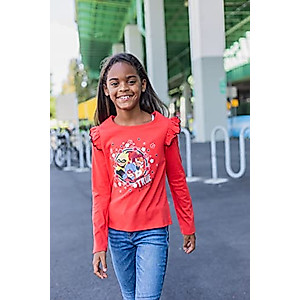 Miraculous Ladybug Cat Noir Rena Rouge Little Girls 2 Pack Ruffle T-Shirts Gray/Red 4-5