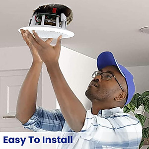 Technical Pro 4 Channel 1600 Watts 8 Speaker Bluetooth Home Theater Receiver System w/ 4 Pairs of 5.25” Ceiling Wall Mount 2-Way Mid Bass Woofer Ceiling Speakers - Home Theater Kit