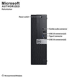 Dell OptiPlex 5070 SFF High Performance Desktop Computer, Intel Six Core i5-9500 up to 4.4GHz, 16G DDR4, 256G SSD, WiFi, BT, 4K Support, DP, HDMI, Win 10 Pro 64 English/Spanish/French(Renewed)